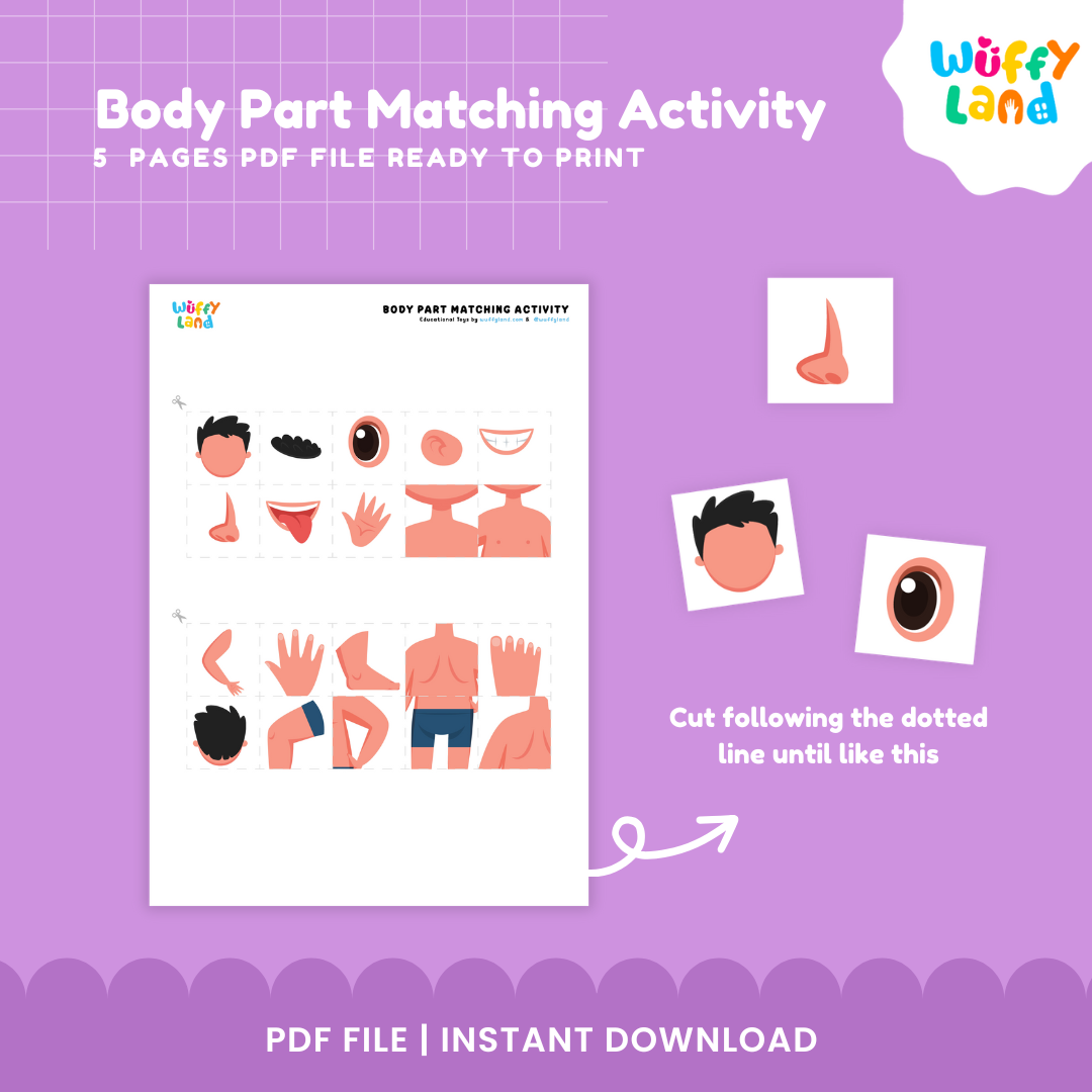 Body Part Matching Activity, Body Part for Kids, Toddler Busy Book ...