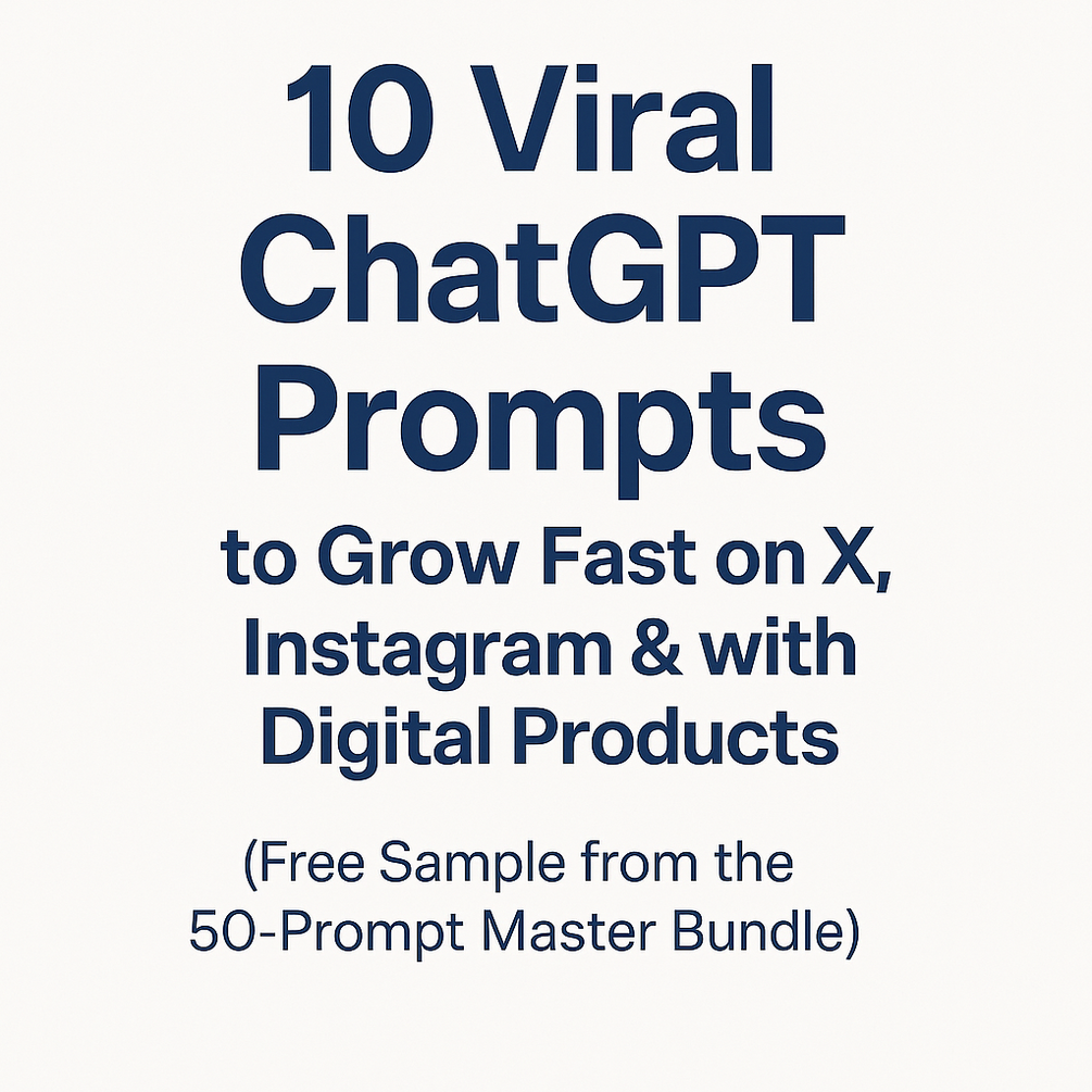 10 Viral ChatGPT Prompts to Grow Fast on X, Instagram & with Digital Products