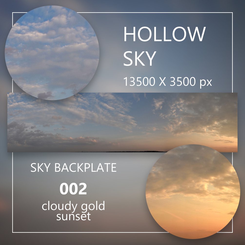 Sky Backplate 002 - Cloudy Gold Sunset