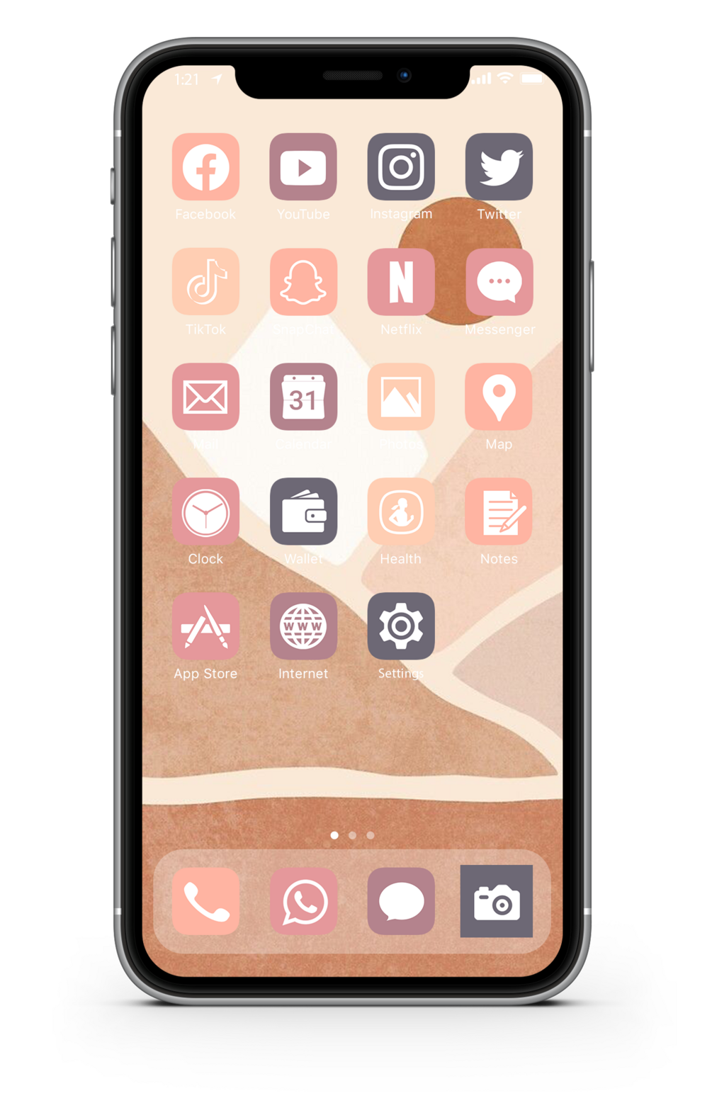 Neutral Boho iPhone IOS14 App Icons Pack | Aesthetic Personalized Home ...
