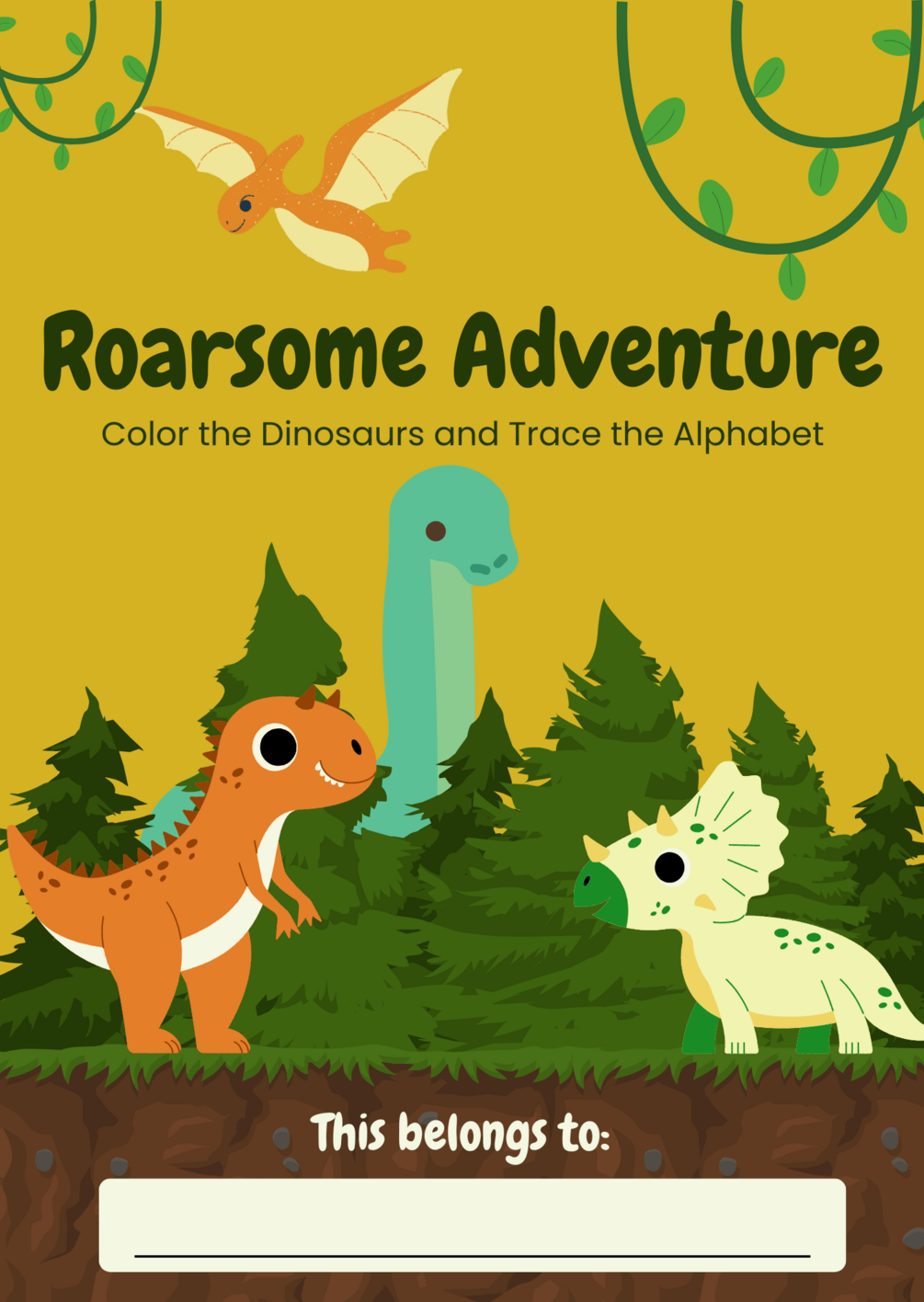 Roarsome Adventure: Dinosaur Alphabet Tracing & Coloring Book ...