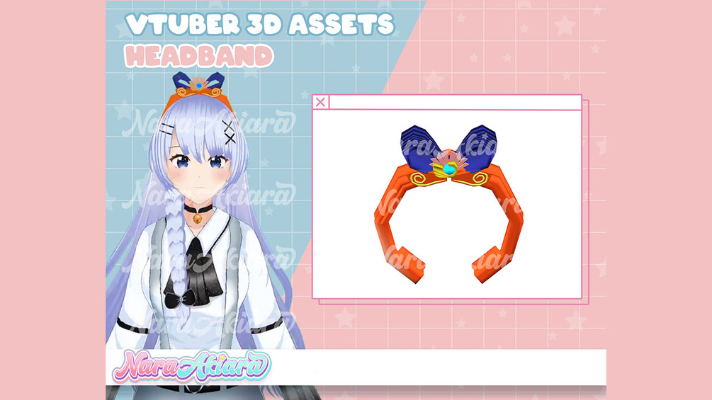 3D Vtuber Assets Headband 37 Vroid Commission, 3D assets ready to use ...