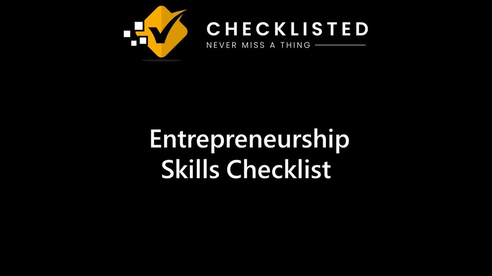 Entrepreneurship Skills Checklist