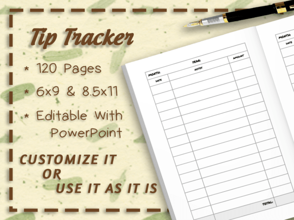 Tip Tracker Interior 110 Pages