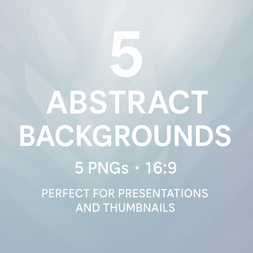 [ Crystal Mist Atmosphere] Abstract Background Pack – 5 PNGs (16:9)