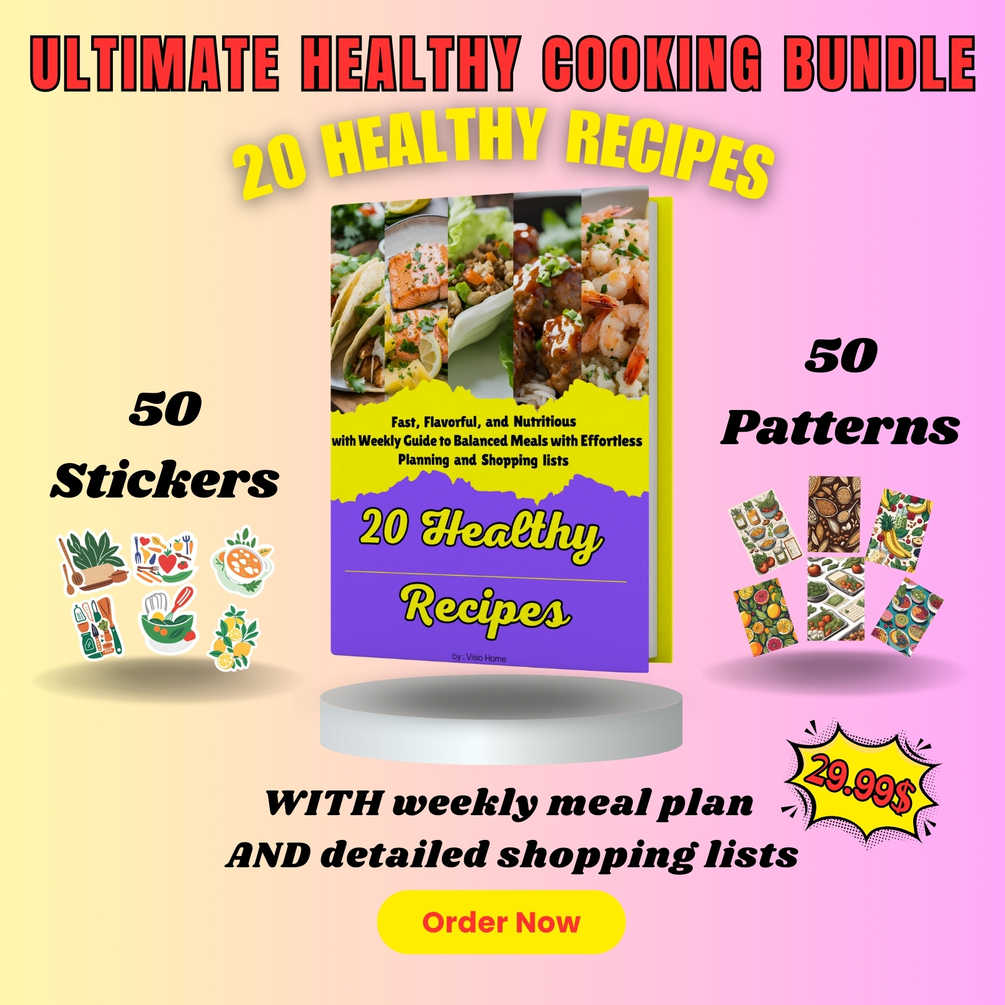 Ultimate Healthy Cooking Bundle: 20 Healthy Recipes eBook + 50 Stickers ...