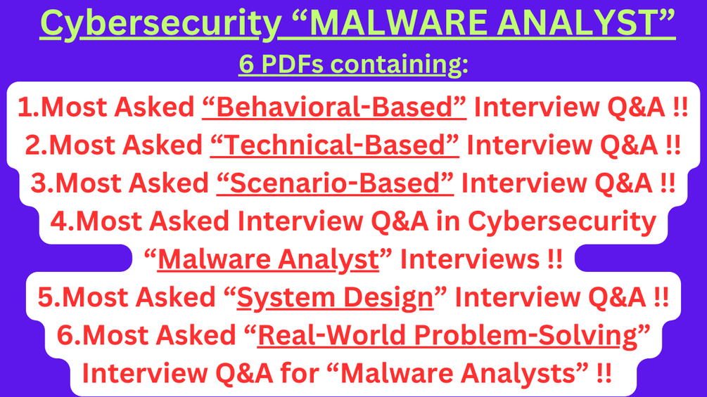 6 PDFs containing ALL Types of Most Asked Interview Q&A (Scenario-Based, Technical-Based ...