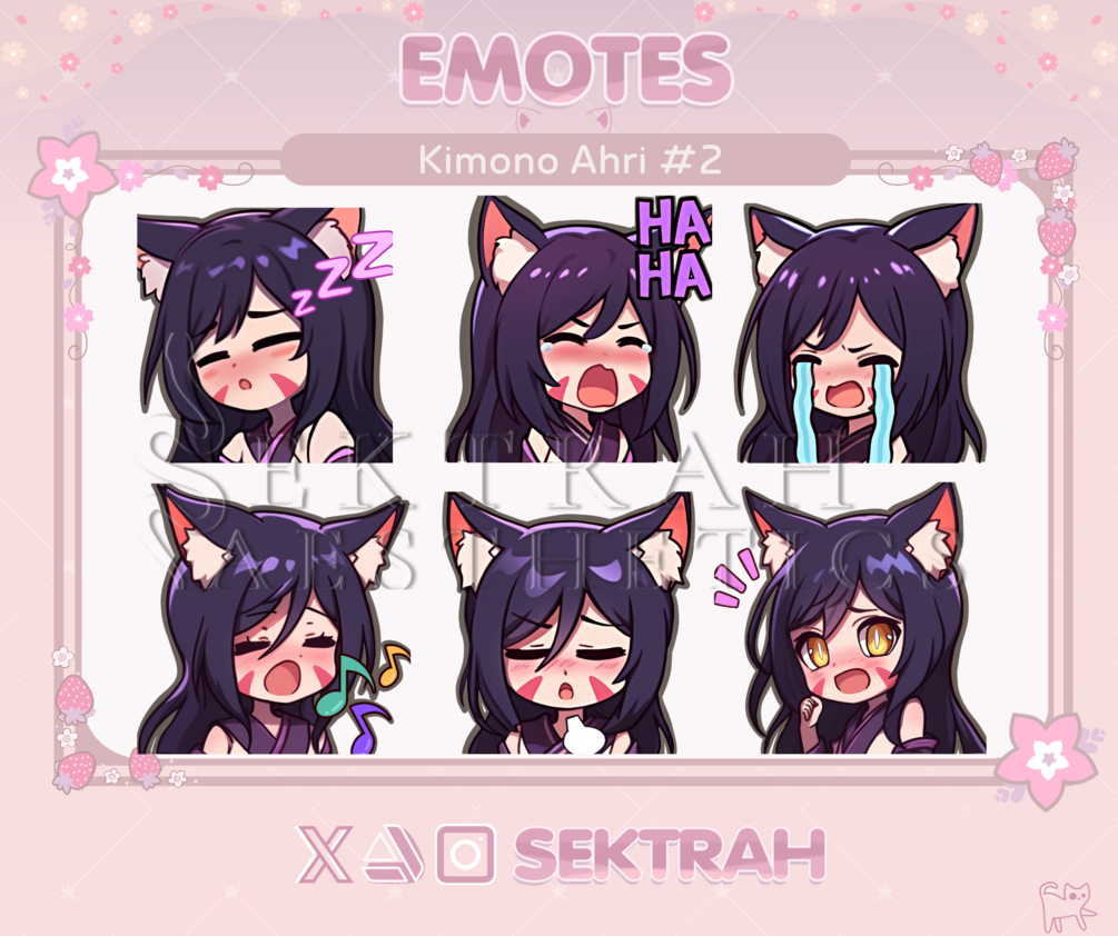 Cute League of Legends Ahri Emote/Sticker Pack #2 streaming on Twitch ...