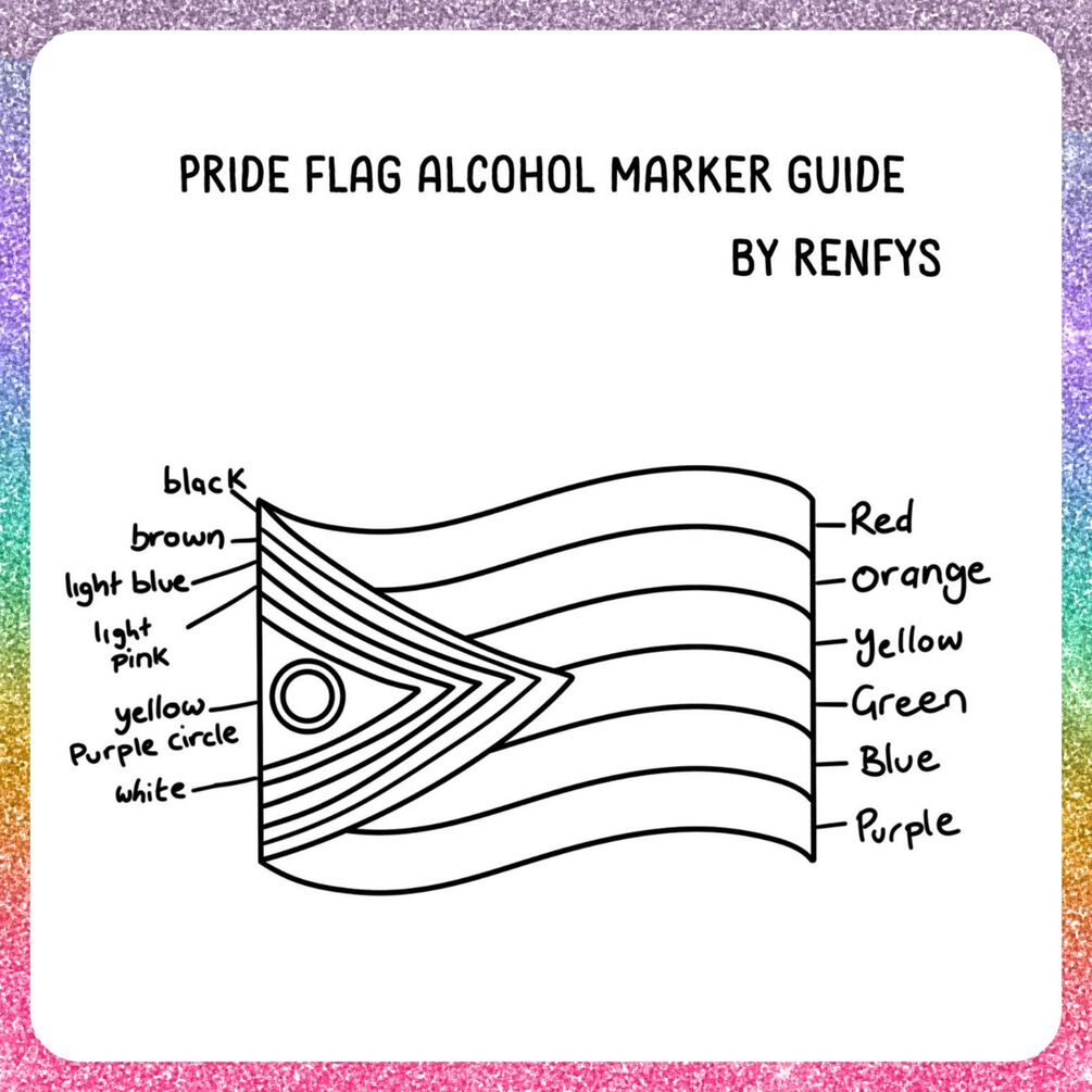 Pride Flag Alcohol Marker Guide