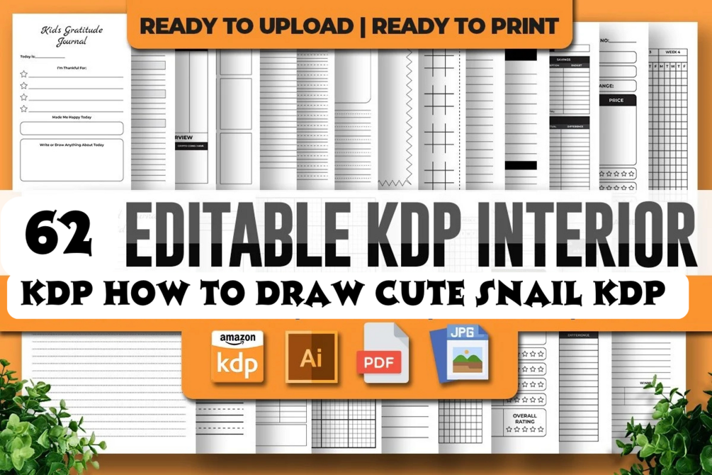 KDP How to Draw Cute Snail KDP 62 Template For Beginner