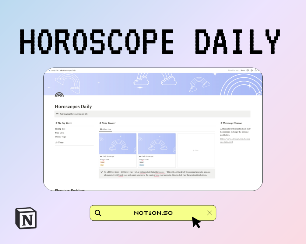 Horoscope Daily Notion Template