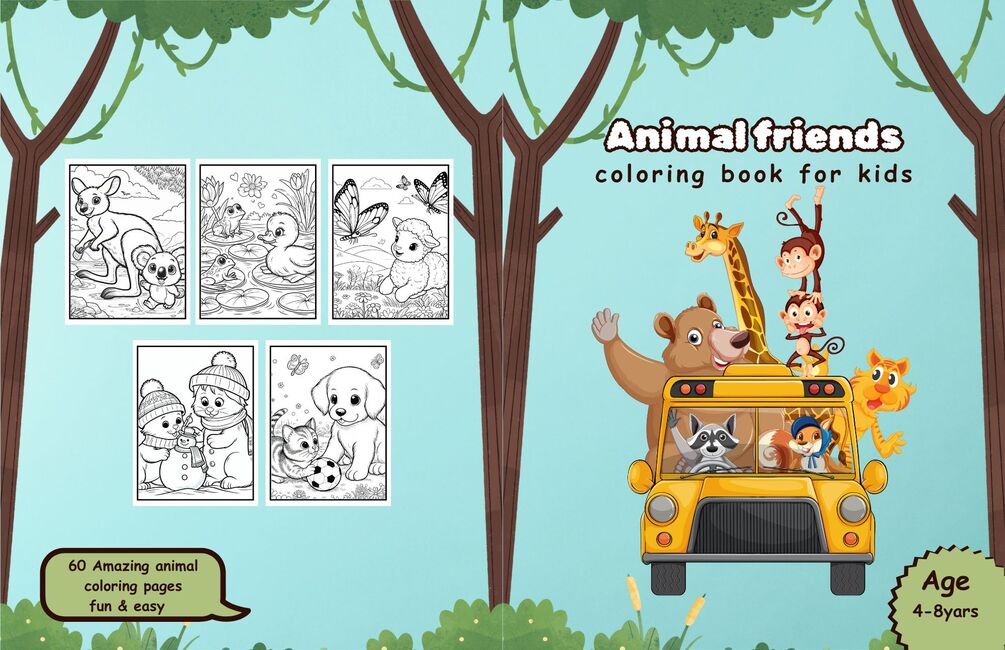 Fun Animals Coloring Book for Kids – Printable PDF