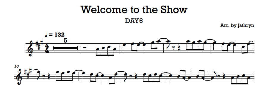 DAY6 - Welcome to the Show | Flute Sheet Music