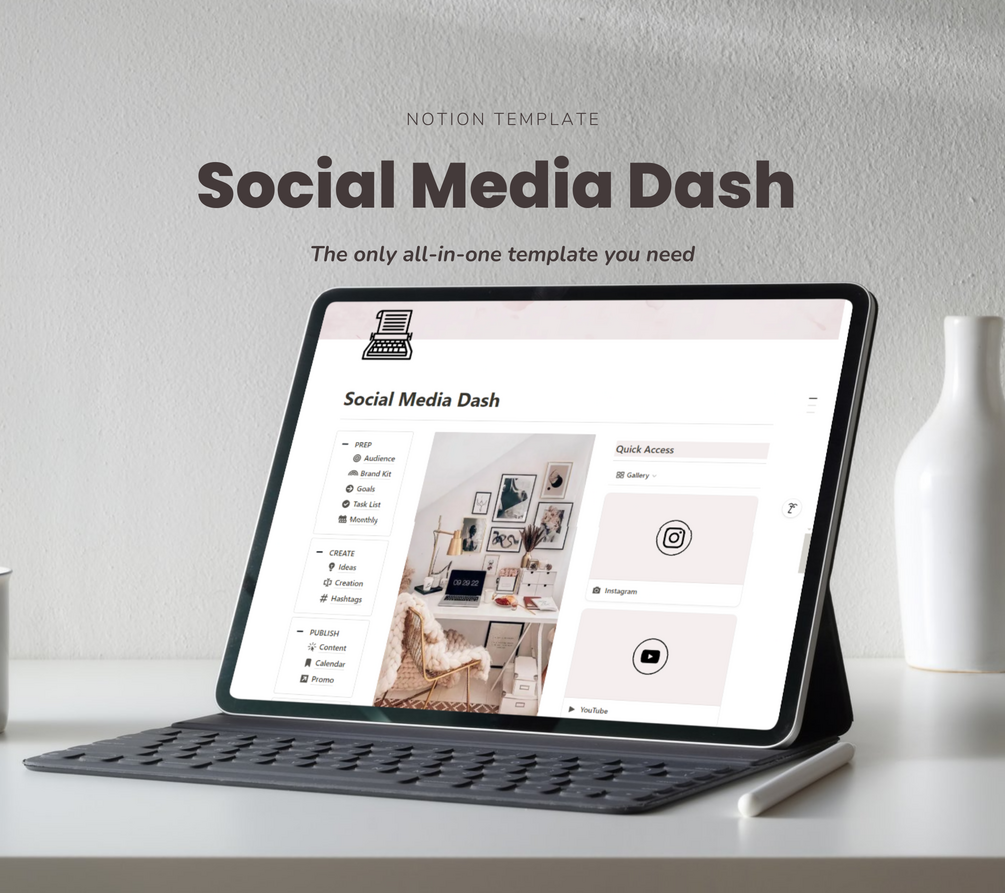 Notion Template Social Media Dash is a comprehensive tool designed to support bloggers, content ...