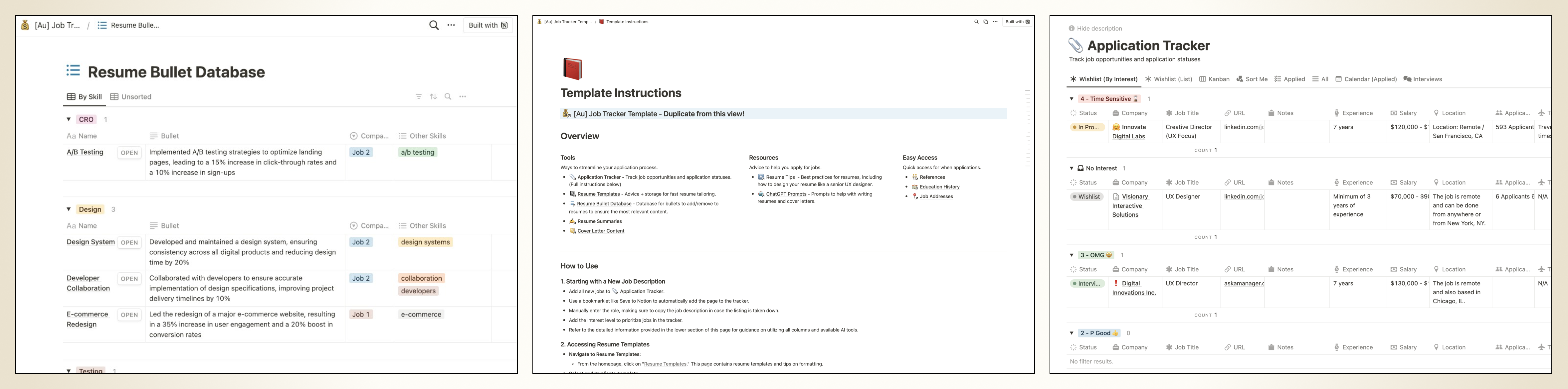 Resume Helper + Application Tracker Notion Template: A UX-Driven ...