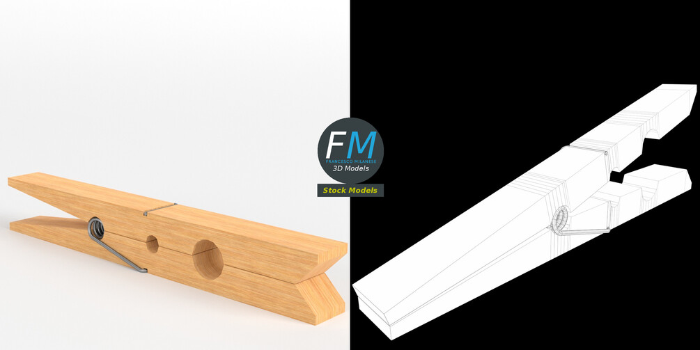 3D MODEL - Clothespin