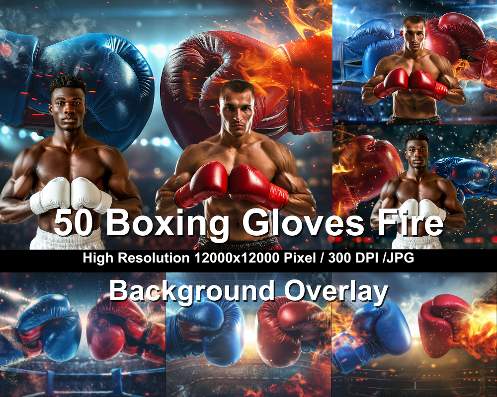 50 Boxing Gloves with fire themed images for sports photo backgrounds ...