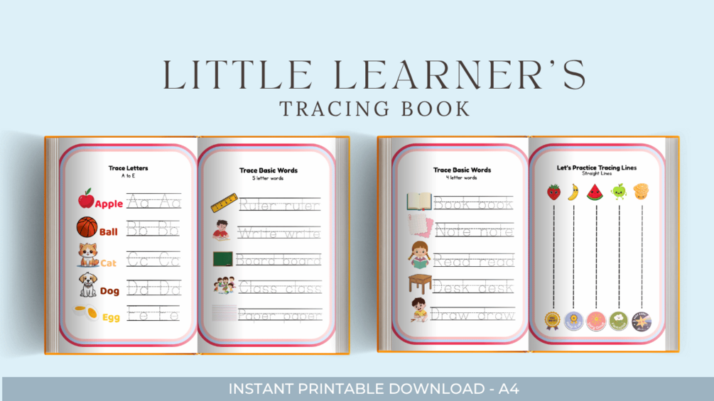 Little Learner's Tracing Book — Printable Workbook for Lines, Letters ...