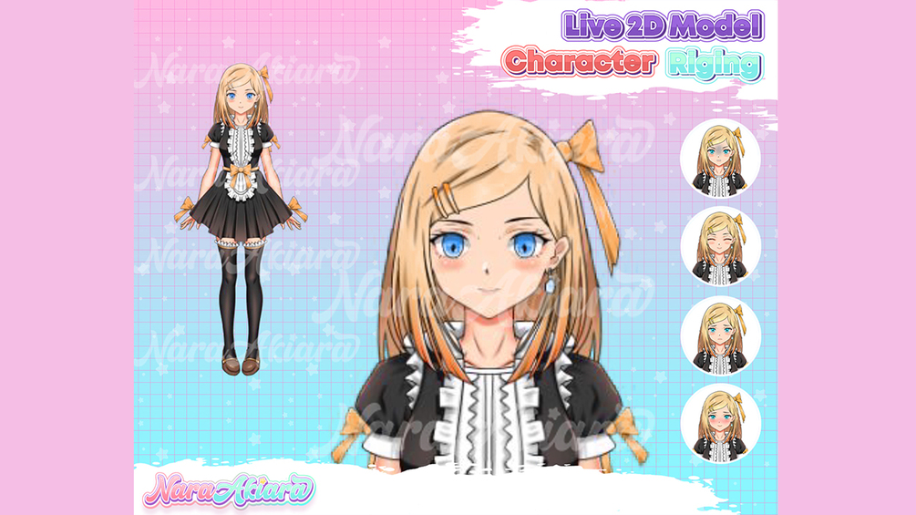 Vtuber Model and Rigging Anime Girl Loli Blonde Hair Premade, Live2d ...