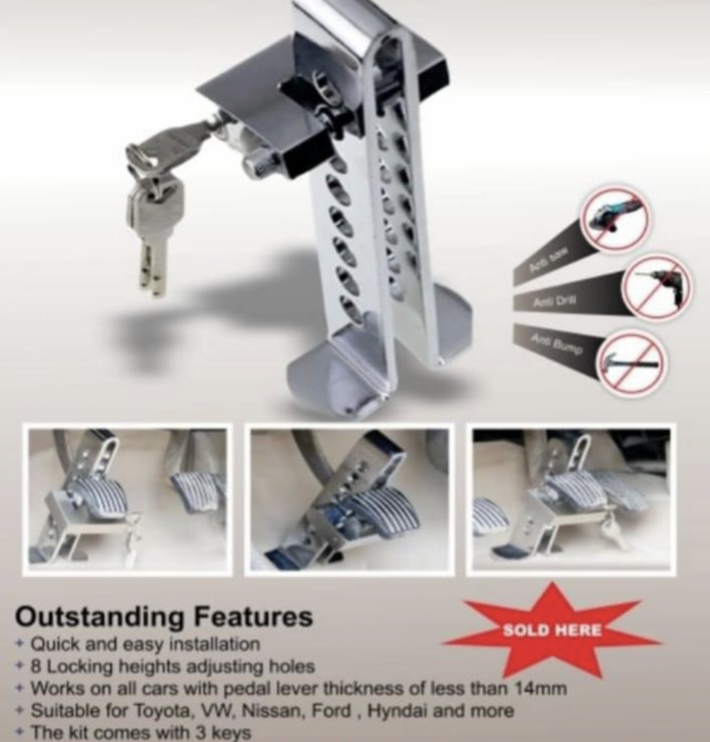 Vehicle anti-theft pedal lock