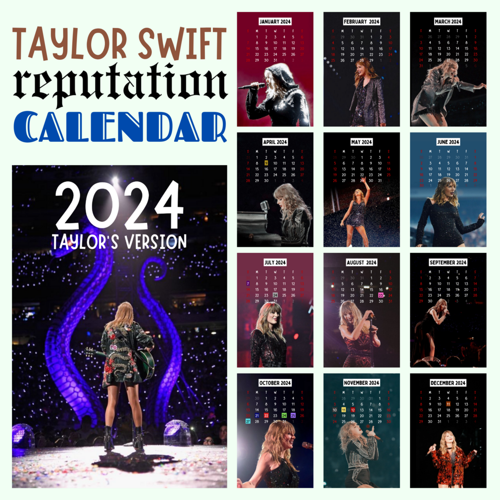 Taylor Swift Reputation Digital Calendar