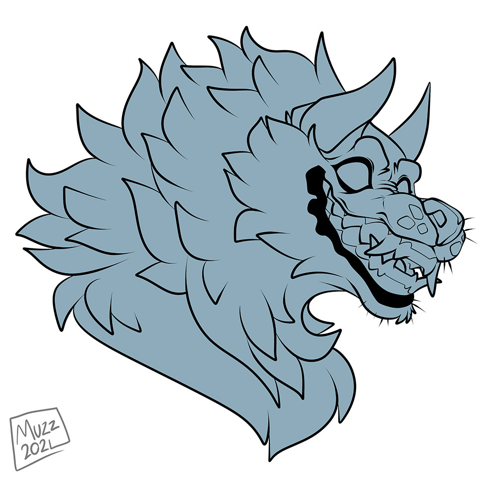 Werewolf Headshot Lineart