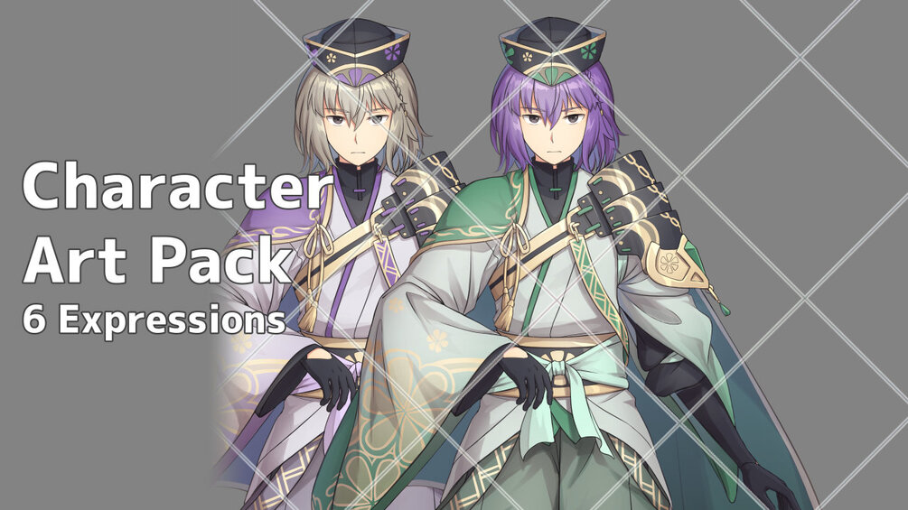 Anime Character Art Pack: 2324-colorA/B - 6 Expressions | Image: Man ...