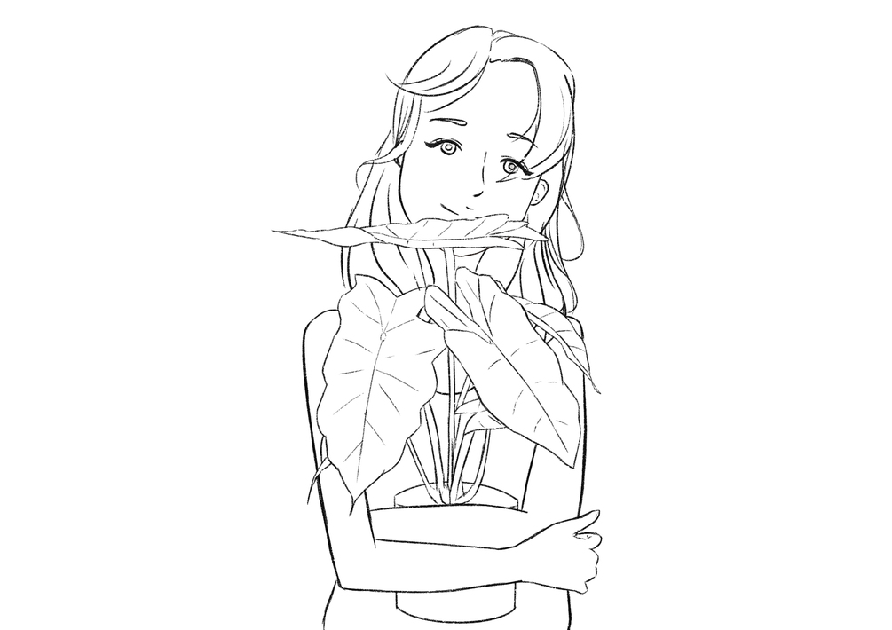 Coloring Page Plant Girl 3