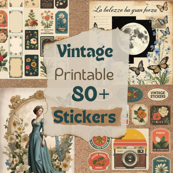 vintage Printable 50 + Stickers.