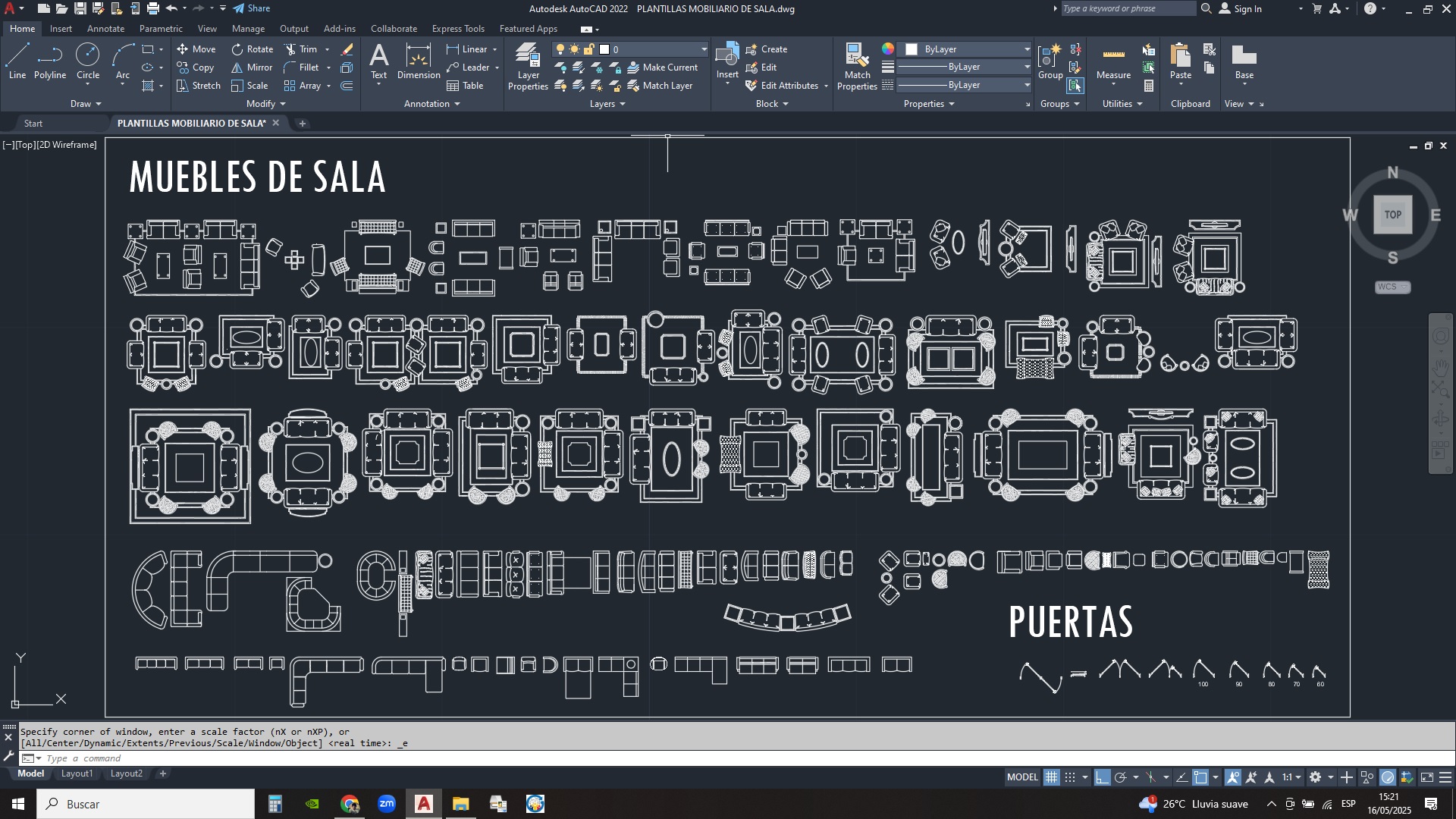 Pack de Mobiliario de Sala y Comedor en AutoCAD - (+200 Bloques DWG ...
