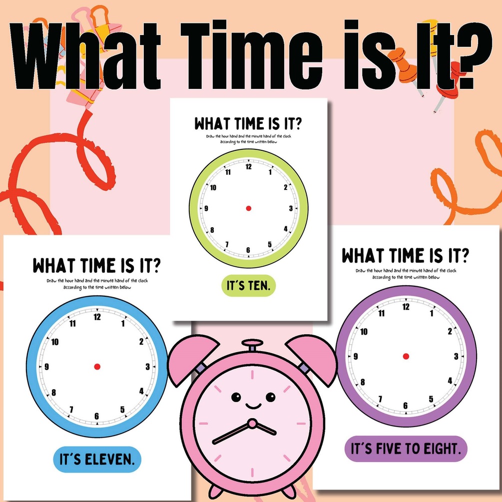 What Time is It? Activity Worksheets. Telling Time Printable pages For ...