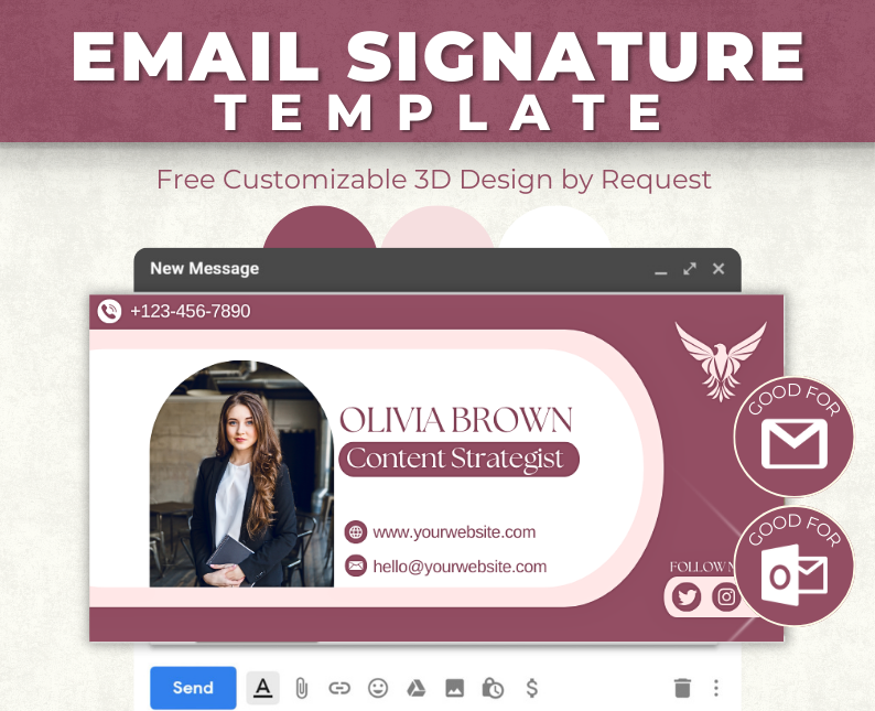 Editable Classy Email Signature Template for Gmail and Outlook Ideal ...