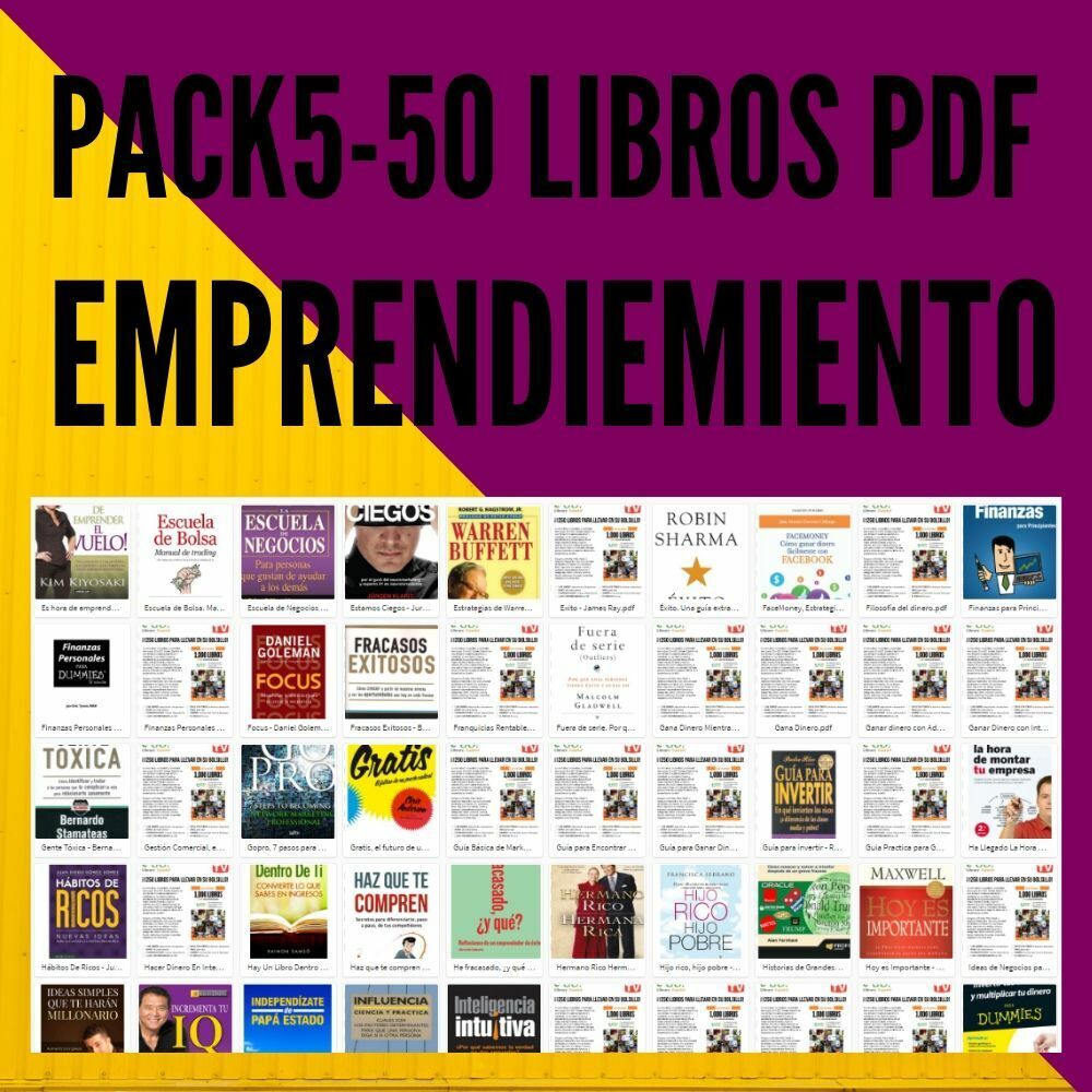 Promoción 5 - PACK 50 Libros Emprendimiento a solo $1USD