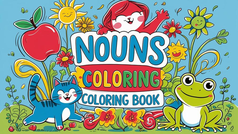Fun Nouns Coloring Pages – Printable PDF for Kids 🎨📚