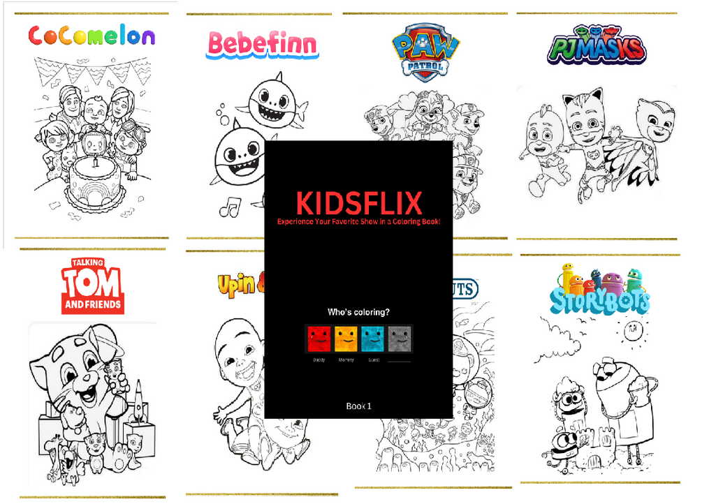 KidsFlix Coloring Book 1 & 2