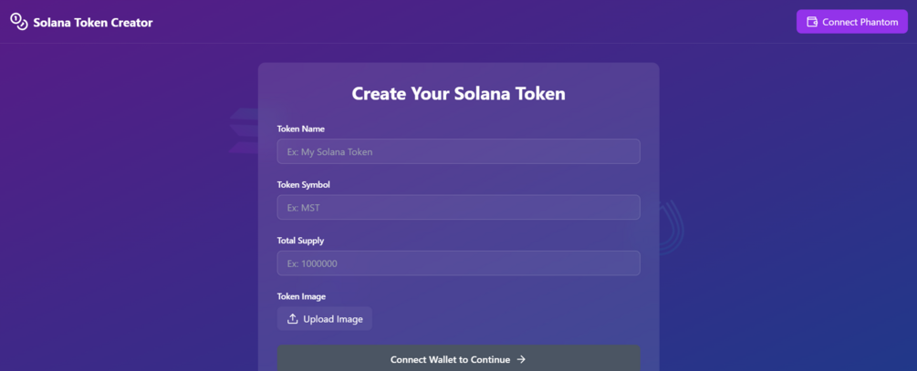 Solana Token Creator Tool – Modern Web Template, $47