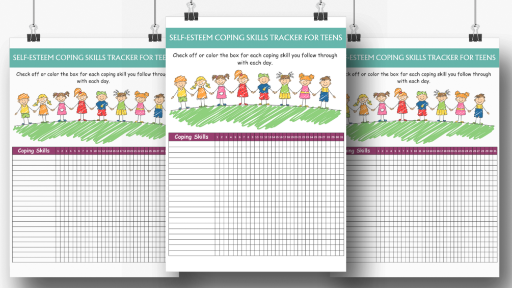 Self-Esteem Coping Skills Tracker For Kids