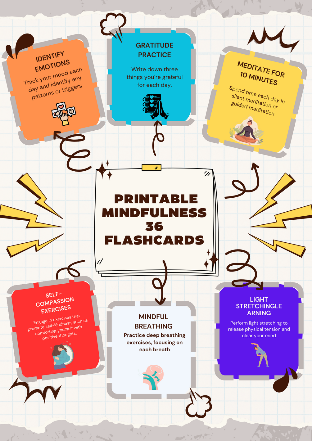 Printable Mindfulness 36 Flashcards