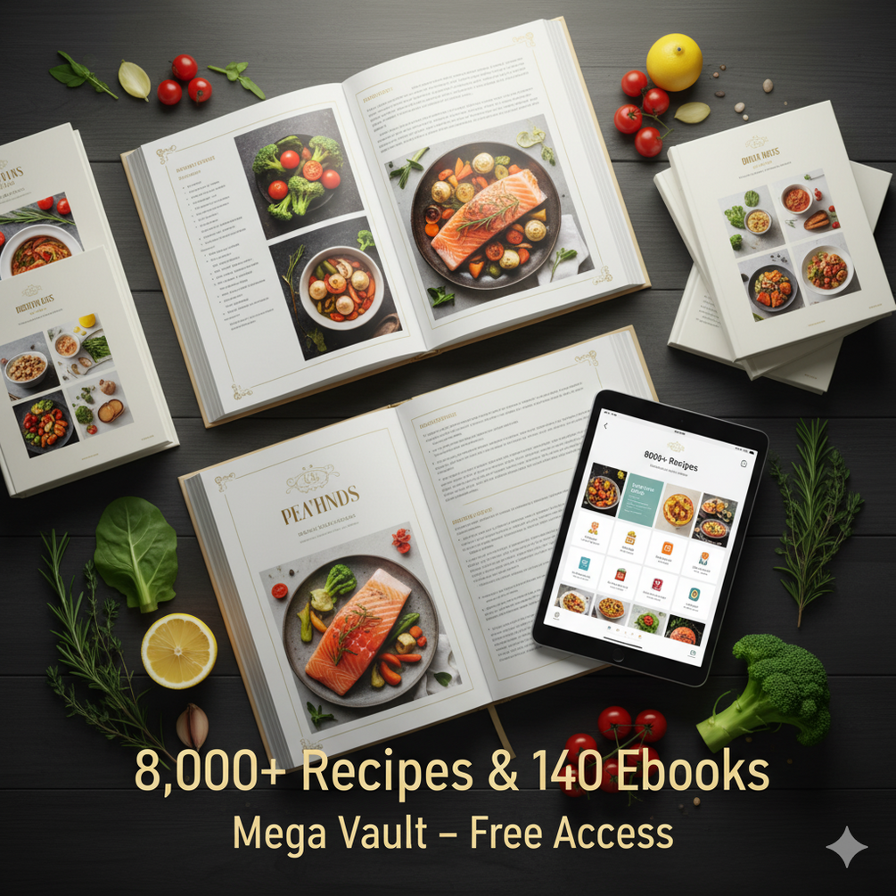 🍴 8,000+ Recipes & 140 eBooks Mega Vault (Free Access)