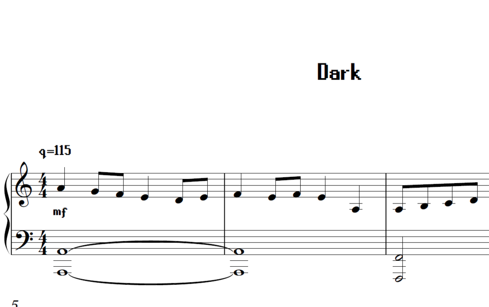 Runescape - Dark - Piano sheet music