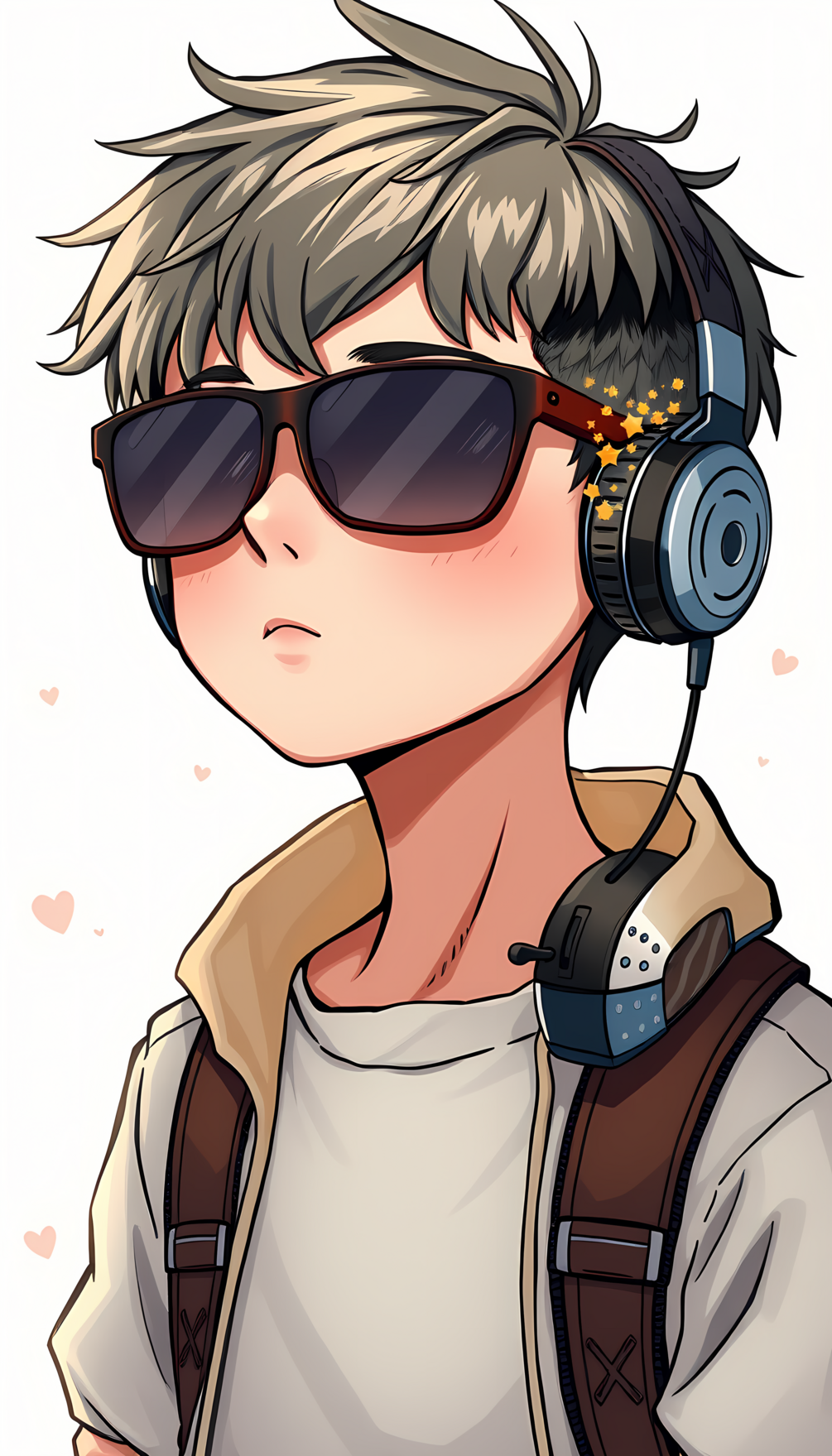 Teen Boy chilling with headphones - 4 arts