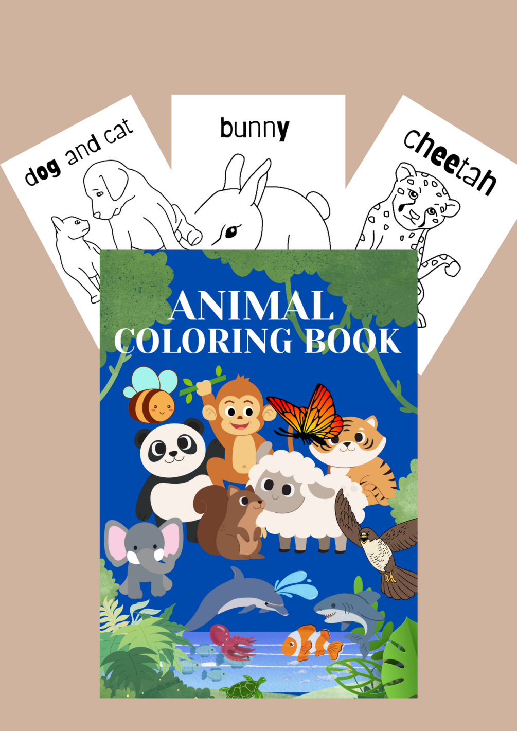 animal soloring book for kindergarten