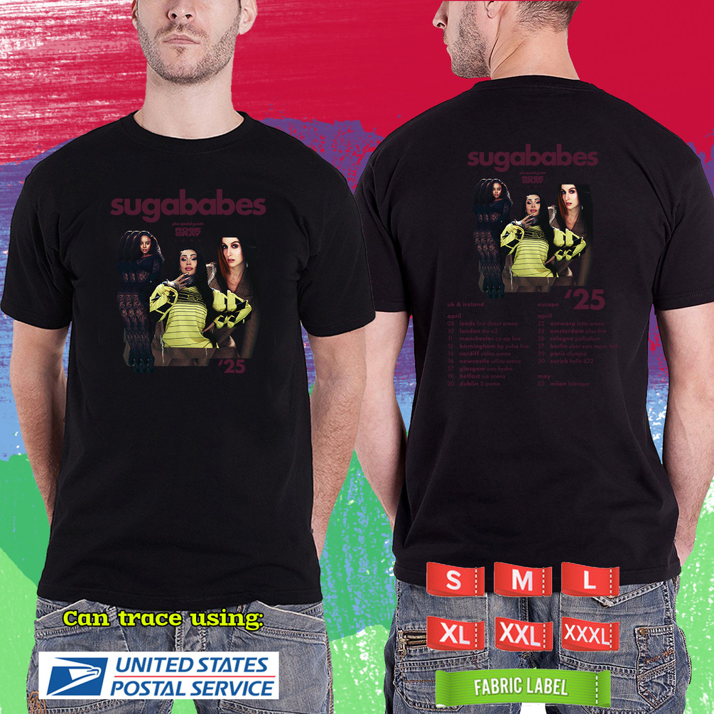 SUGABABES EUROPE UK TOUR 2025. SUGABABES. UNISEX BLACK TEE RD01