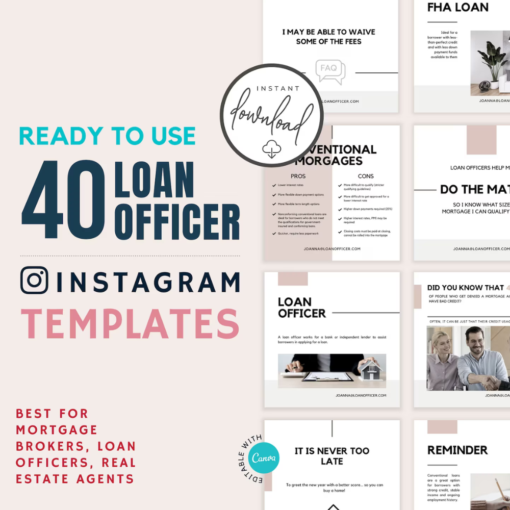 Loan Officer INSTAGRAM Posts | Loan Officer Marketing | Mortgage ...