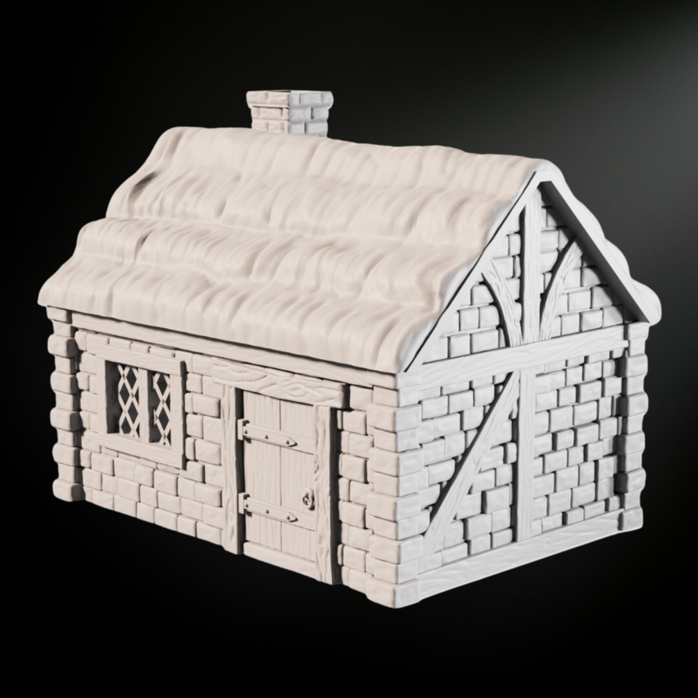 Medieval Cottage House II 3D Printable STL - Wargaming Terrain ...