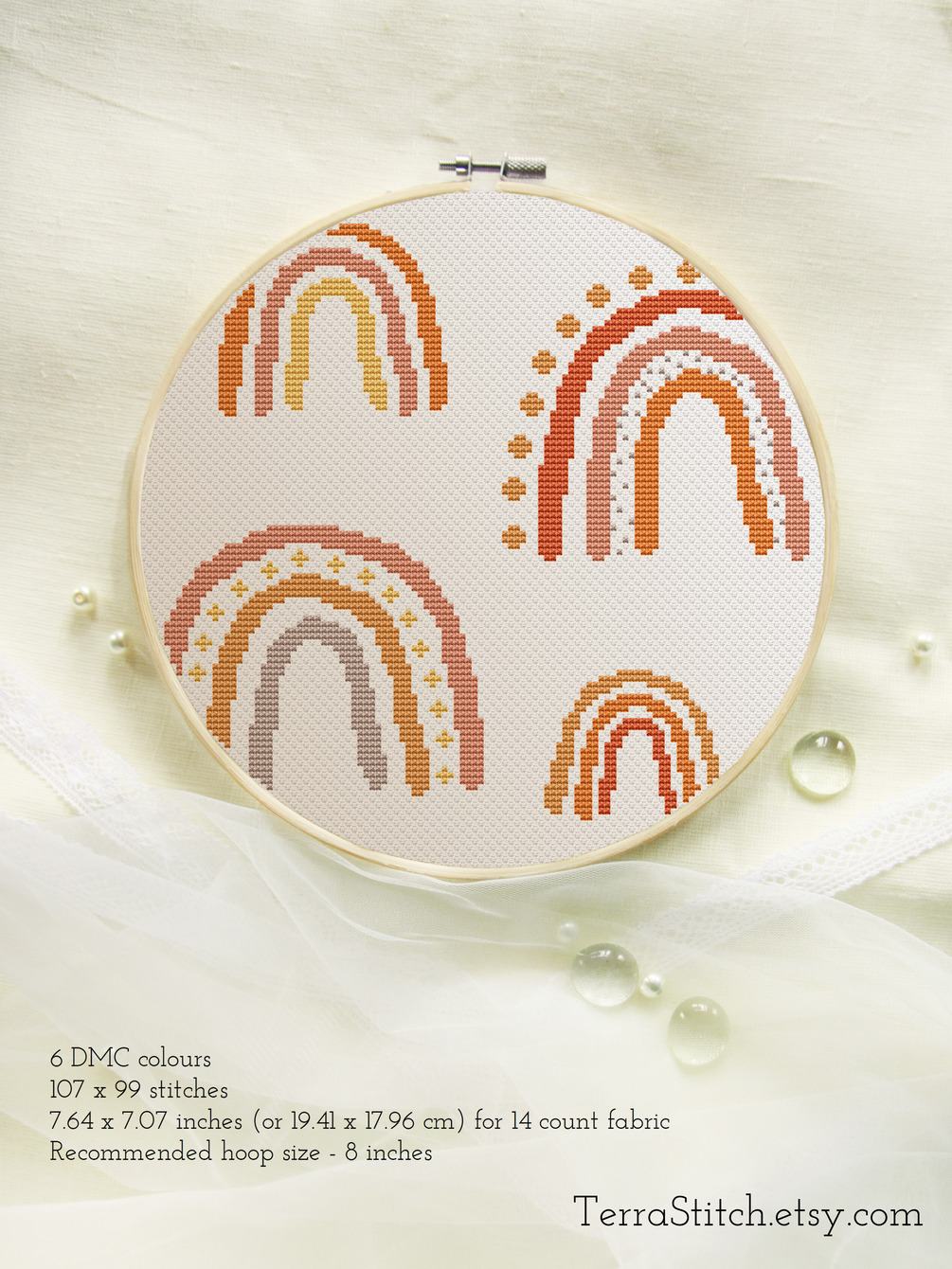 Boho rainbows cross stitch pattern Modern cross stitch PDF Boho Kids ...