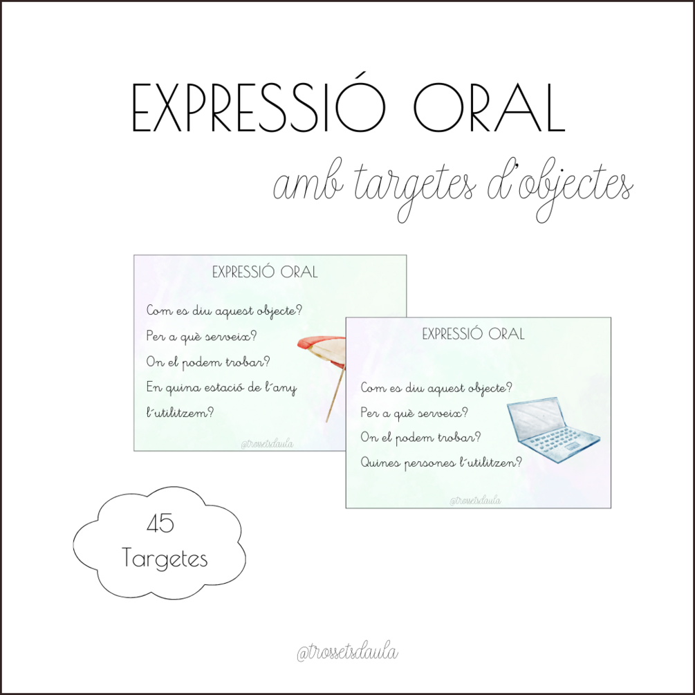PREGUNTES D'EXPRESSIÓ ORAL D'OBJECTES