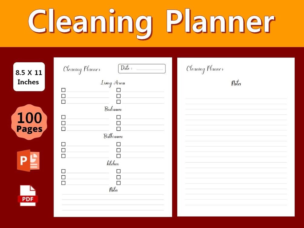 Cleaning Planner 8.5 X 11 -100