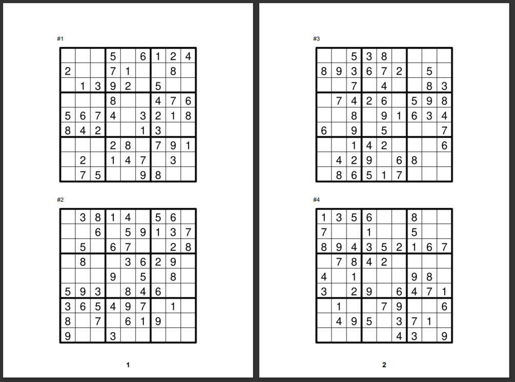 300 Easy-Level Printable Sudoku