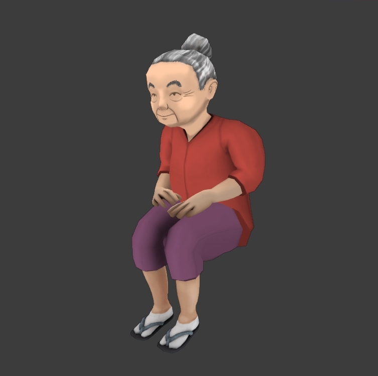 Character Grandma Lowpoly rigged